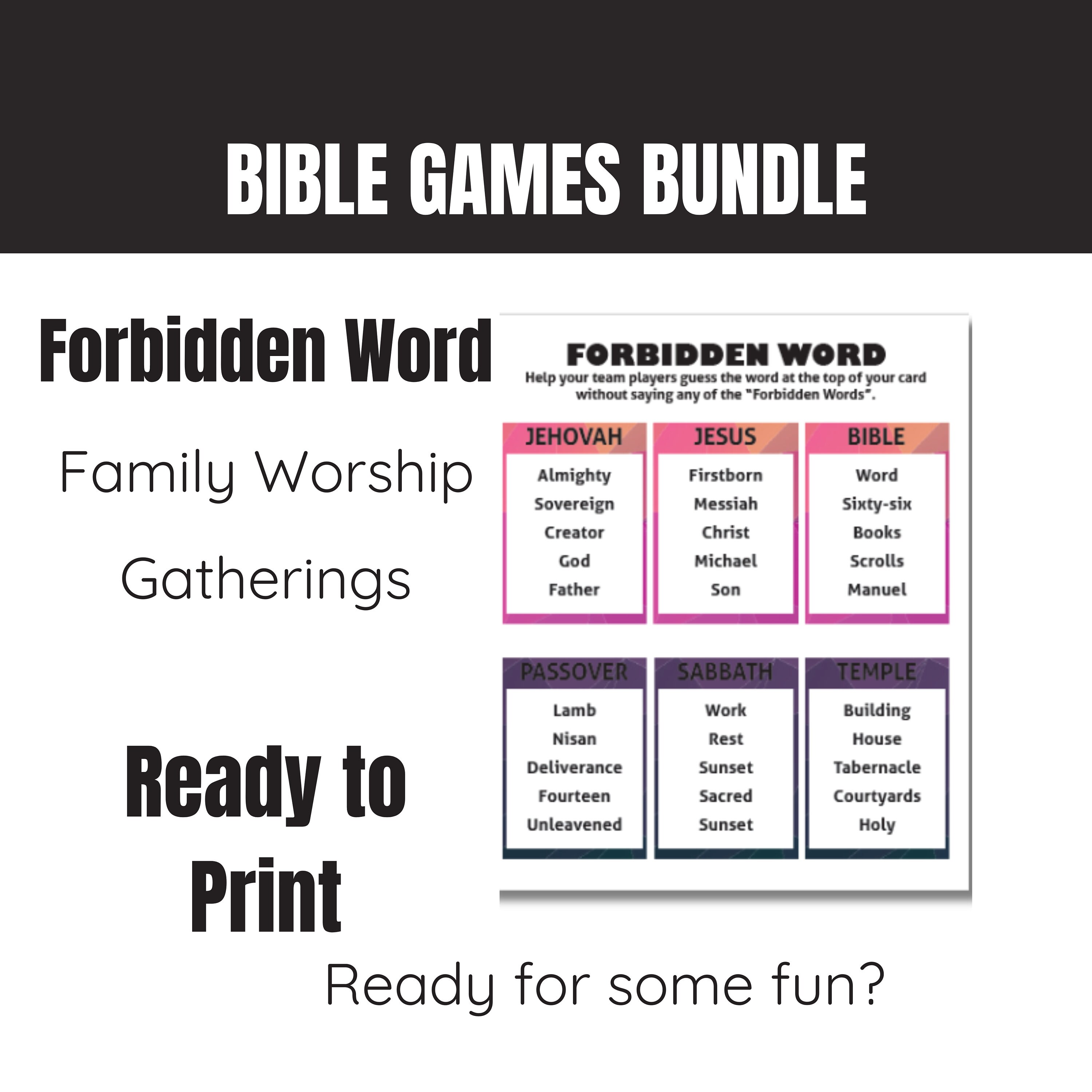 JW Family Worship Games, Printable Games for JW, Bible Games JW, Games ...