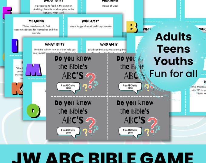 Bible Trivia Cards for JW Family Worship - Etsy Australia