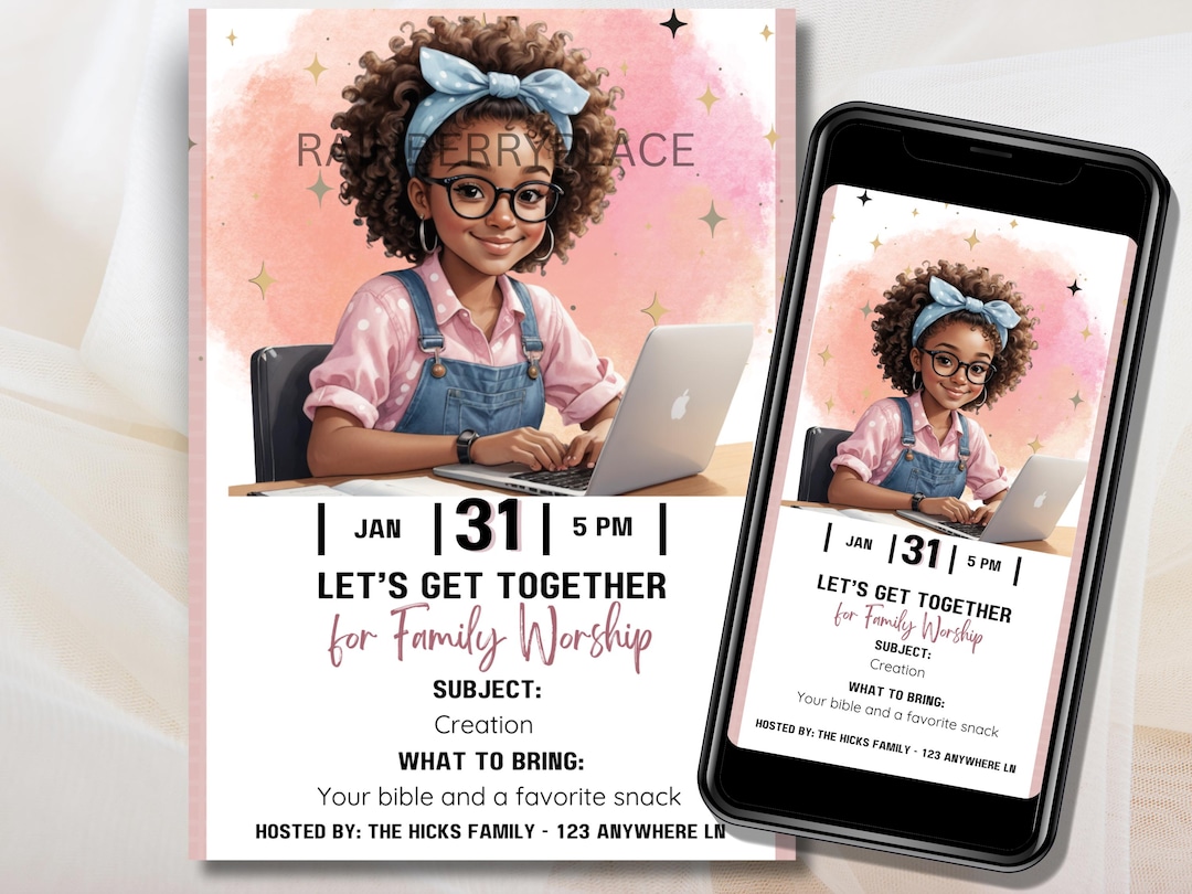 JW Family Worship Invitation | Printable Invite Cards for Family ...