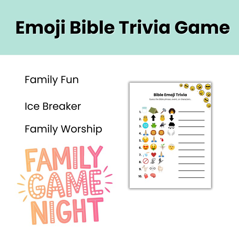 JW Family Worship Games, Printable Emoji JW Bible Game, Printable Games ...