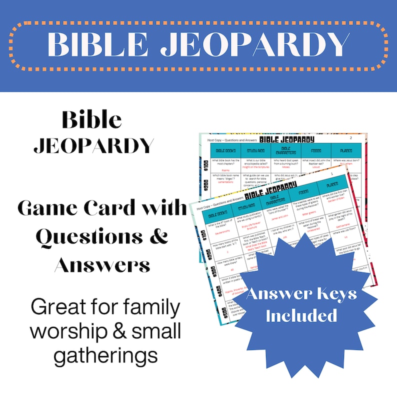 JW Family Worship Games, Bible Jeopardy Jw, Printable Games for JW ...