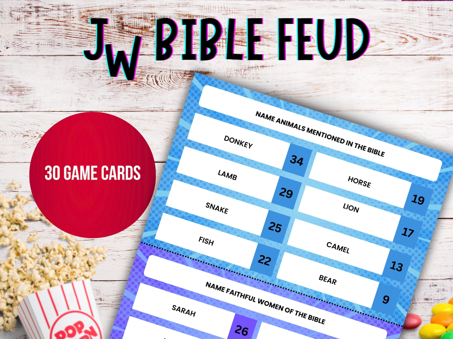 JW Games, Bible Feud Jw, Family Worship Games, Printable Games for JW ...