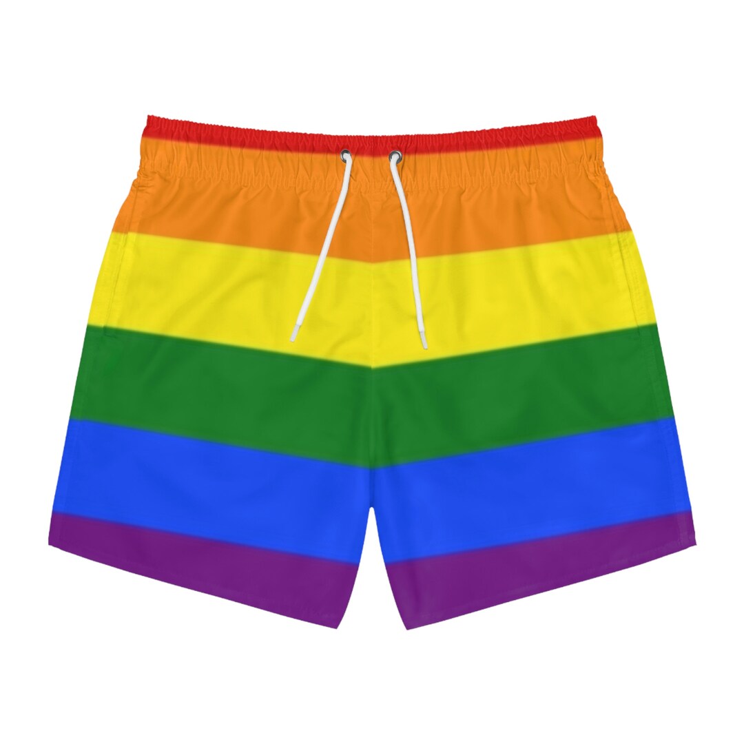 Rainbow Colored Pride LGBTQ Swim Trunks AOP - Etsy