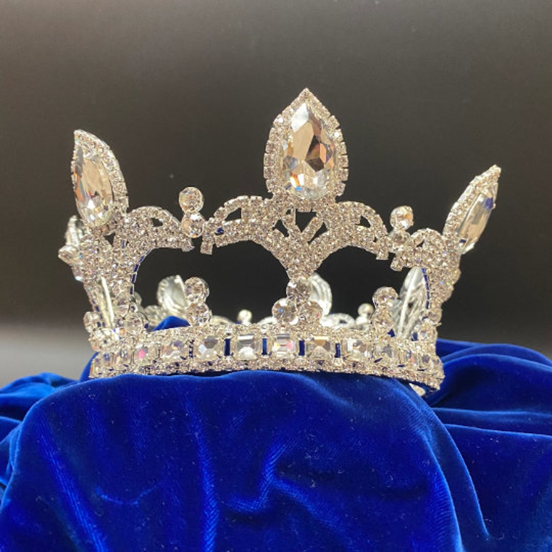 Rhinestone Teardrop Crown | Silver Color | Royal Wedding Prom Queen ...