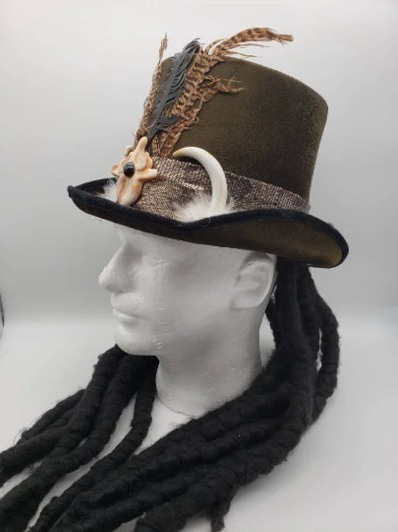 Voodoo Top Hat With Dreadlocks | Shaman Witch Doctor Ritual Sorcerer ...