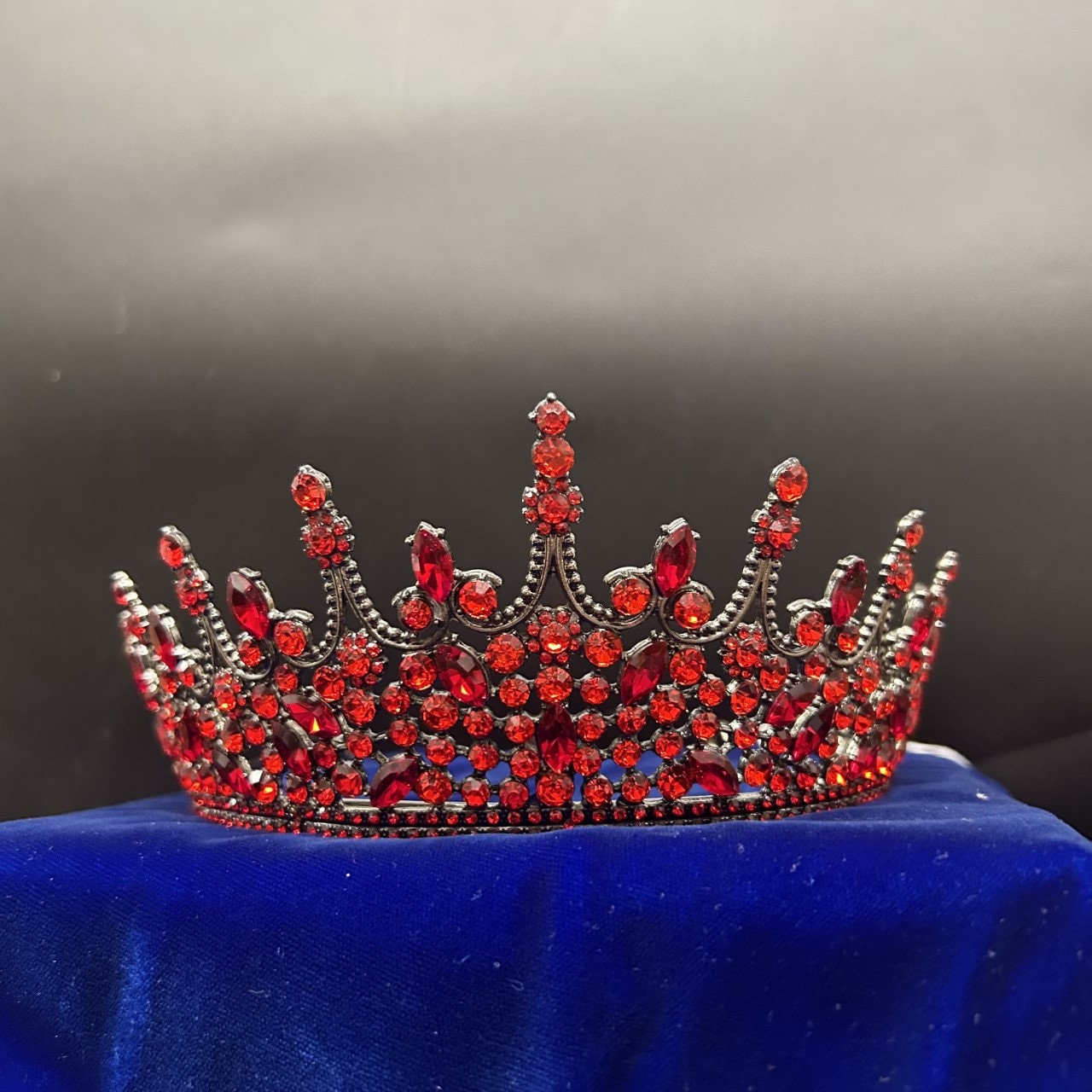 Red Rhinestone Tiara | Antique Gold Base | Witchy Villain Princess ...