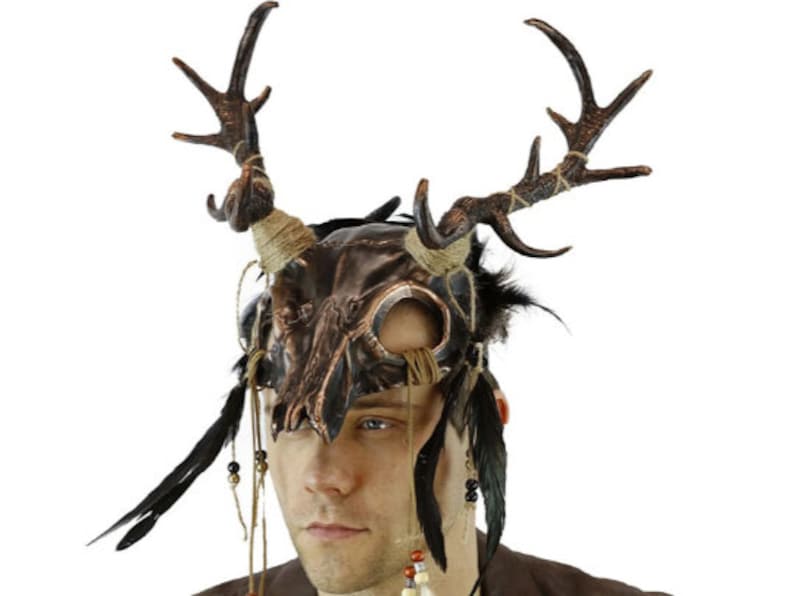 Forest Deer Skull Mask With Antlers | Gold Silver Copper Black Forest ...