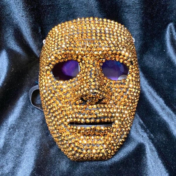 Rhinestone Gold Masquerade Masks - Etsy