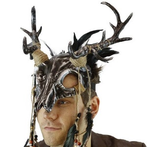 Forest Deer Skull Mask With Antlers | Gold Silver Copper Black Forest ...