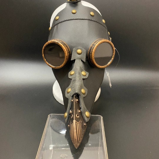Steampunk Plague Doctor Mask | Black With Copper Accents | Medieval ...