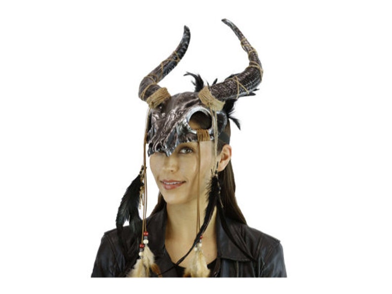 Ancestral Demon Horned Skull Mask | Red Silver Gold Copper Bone Black ...