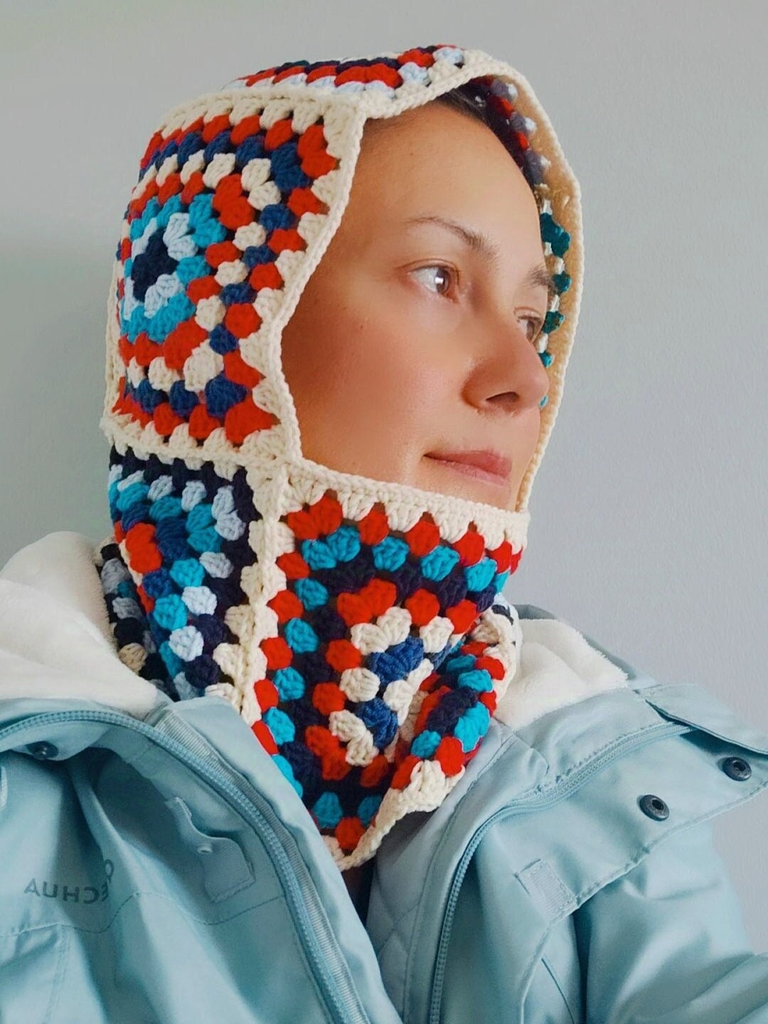 Crochet Balaclava, Granny Square Balaklava, Christmas Gift, Winter Hat ...