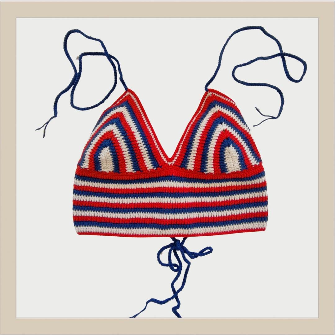 Crochet Crop Top, Valentine's Day Gifts, Bohemian Halter, Crochet ...