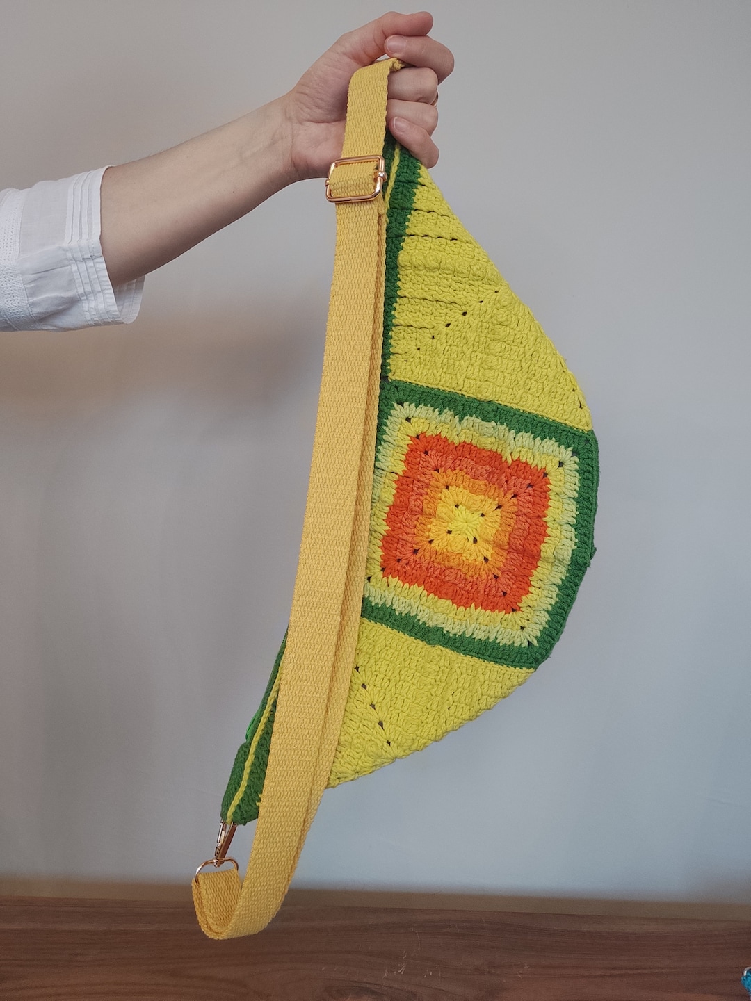 Crochet Granny Square Fanny Pack, Crochet Crossbody Sling Bag, Boho ...