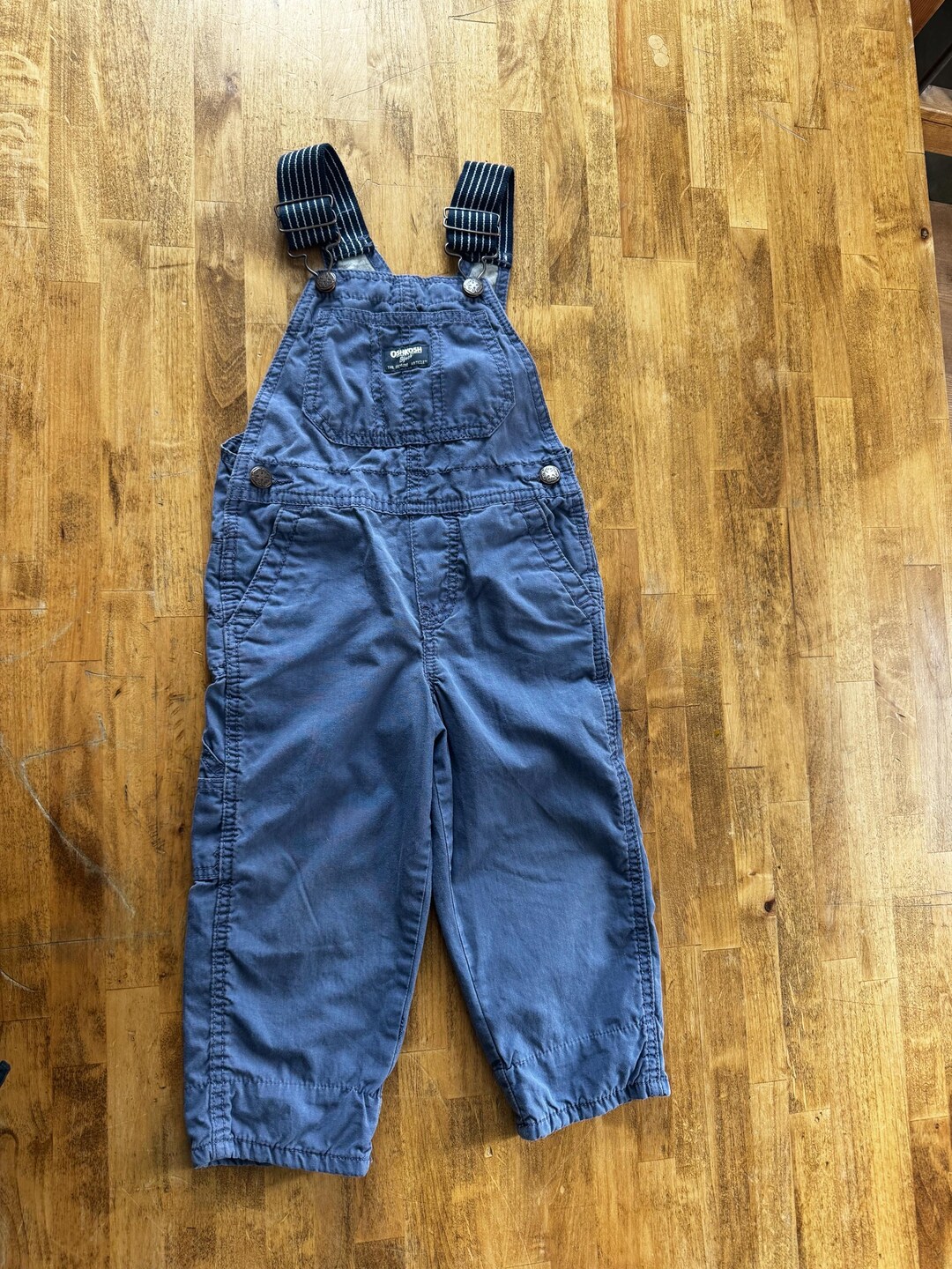 3T Blue Oshkosh Overalls With Striped Straps - Etsy