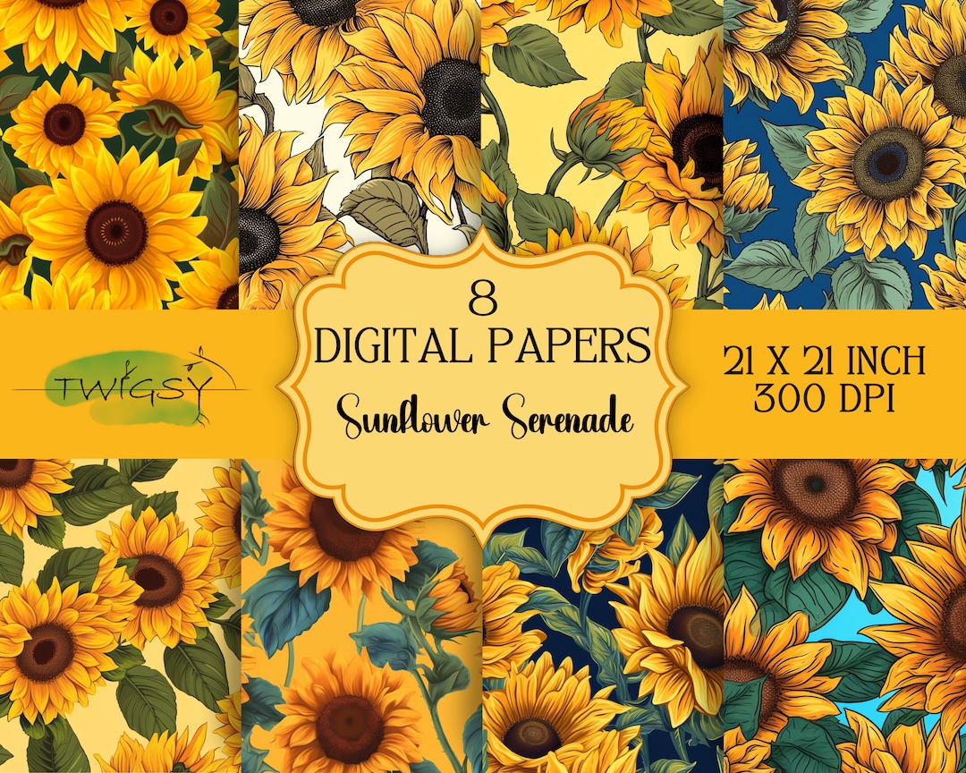 Seamless Sunflower Scrapbook Flowers Digital Paper Scrapbook - Etsy