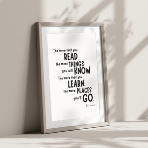 Dr Seuss - "the More You Read" - Book Quote - Perfect for Children ...