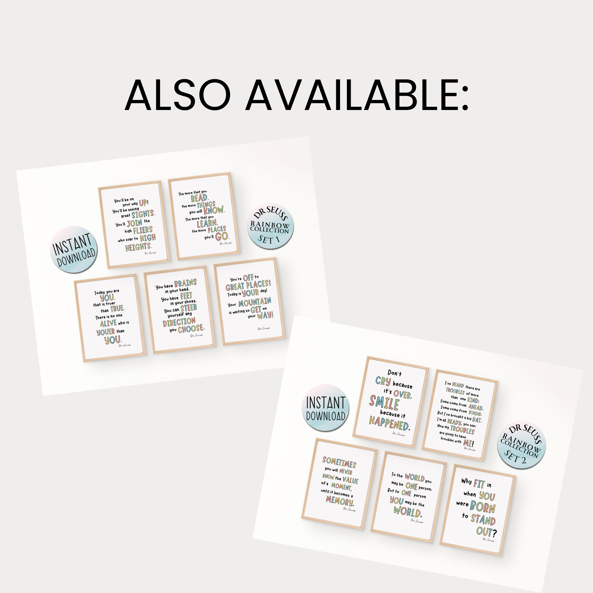 Dr Seuss - "why Fit In" - Book Quote, Rainbow Colours - Perfect for ...