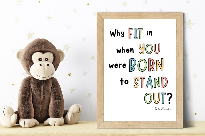 Dr Seuss, Book Quotes Rainbow Collection SET 2 5 Digital Prints ...