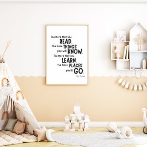 Dr Seuss - "the More You Read" - Book Quote - Perfect for Children ...