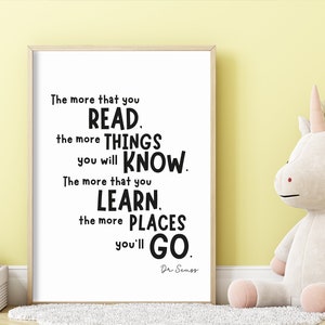Dr Seuss - "the More You Read" - Book Quote - Perfect for Children ...