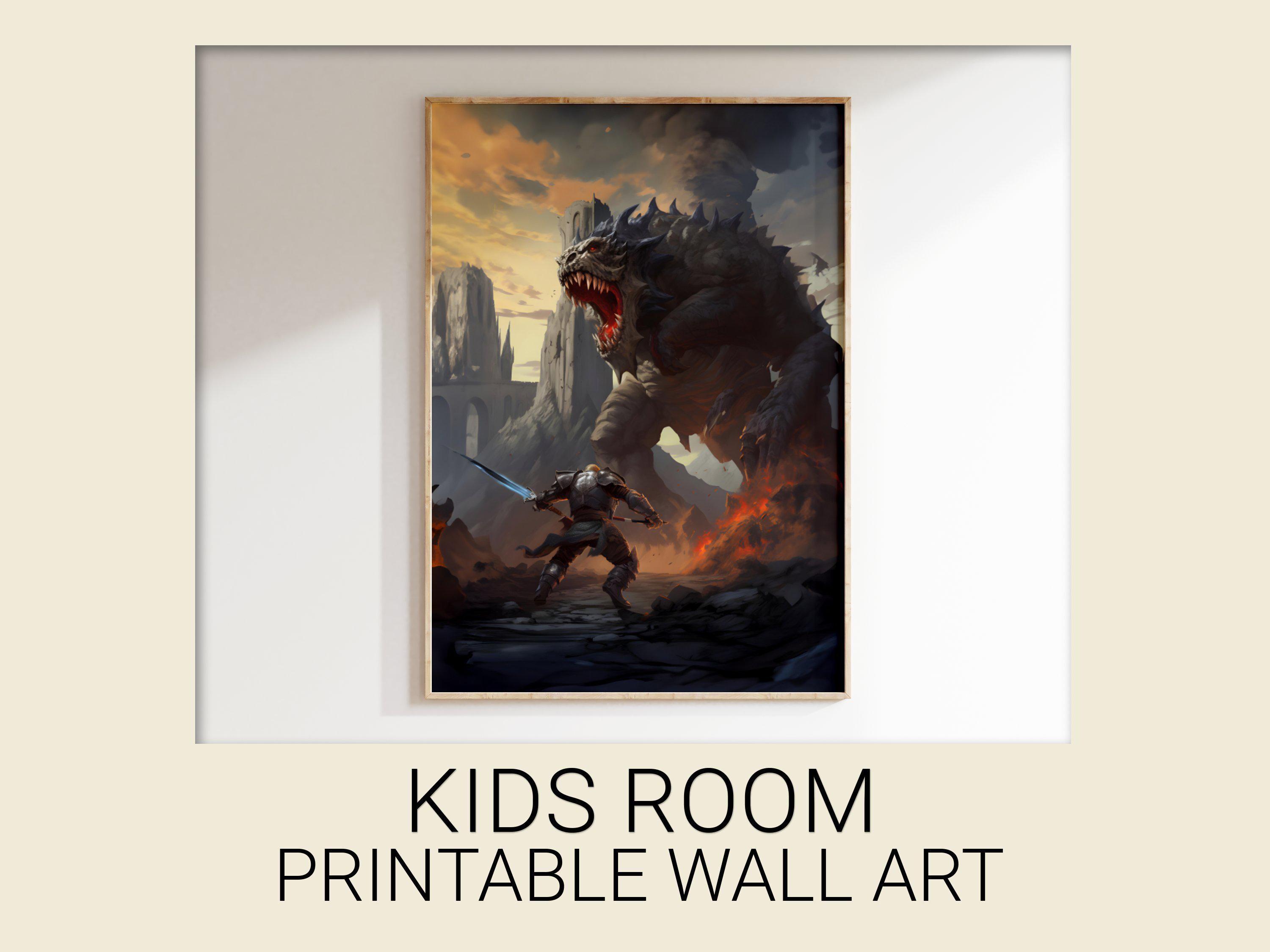 Epic Battle, Printable Wall Art for Kids' Room Perfect for Teens ...