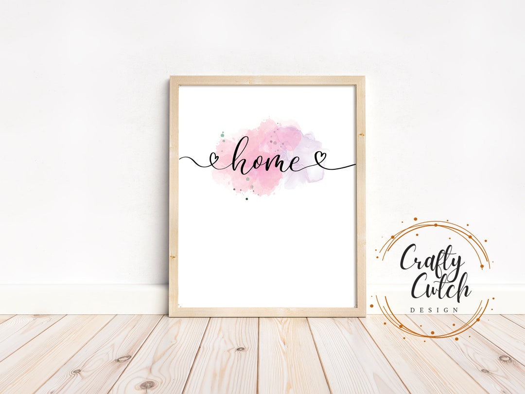 Watercolour Home Printable Wall Art - Decor Cosy Typography Wall Art - Etsy