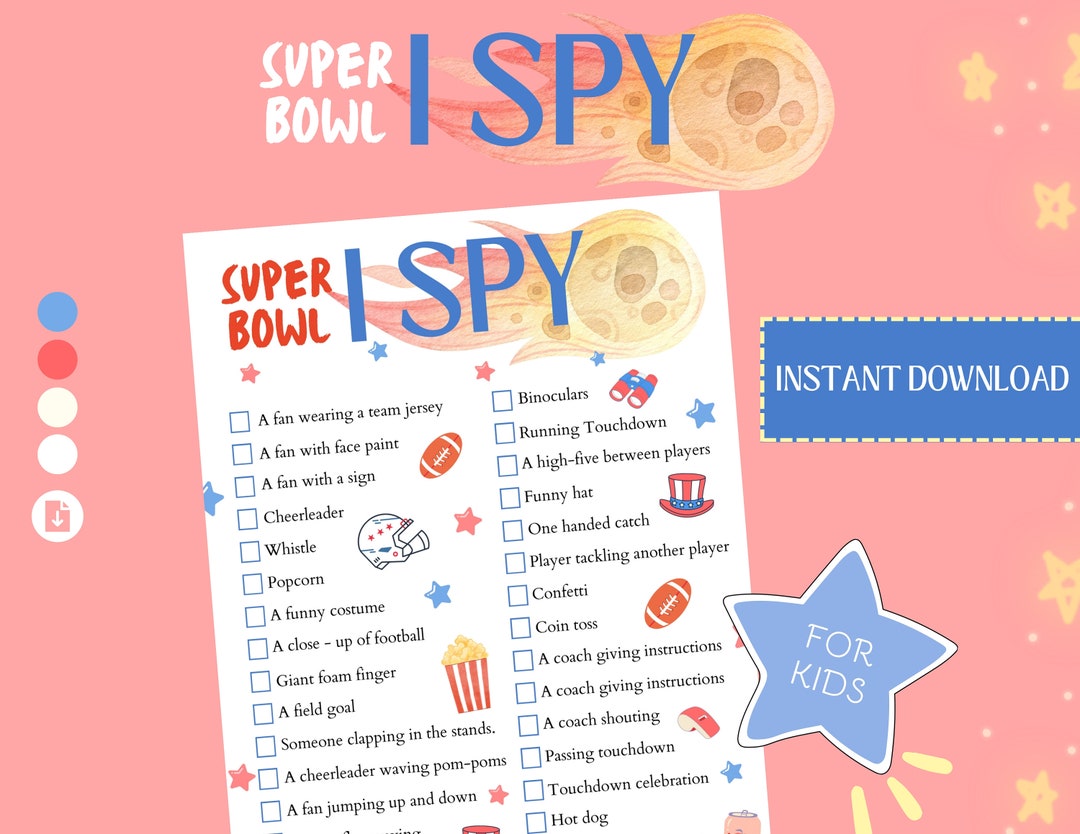 Super Bowl Game I Spy Football Party Games for Kids Super Bowl Games ...