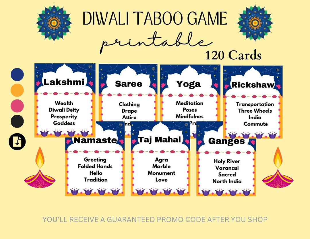 Diwali Taboo Game a More Fun Version of Diwali Charades - Etsy