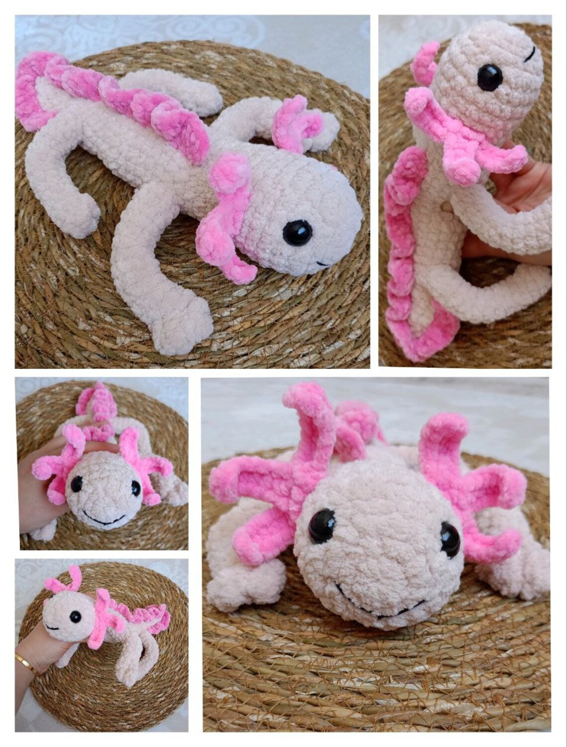 Crochet Axolotl, Amigurumi Axolotl , Crochet Axolotl Plush Toy, Cute ...