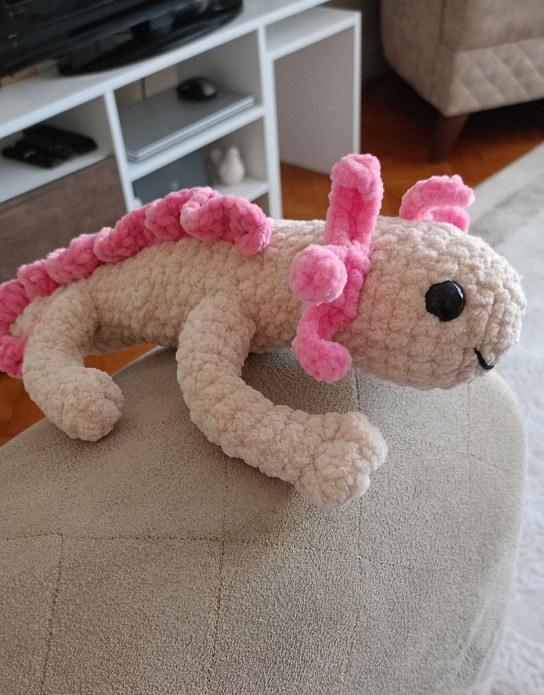 Crochet Axolotl, Amigurumi Axolotl , Crochet Axolotl Plush Toy, Cute ...