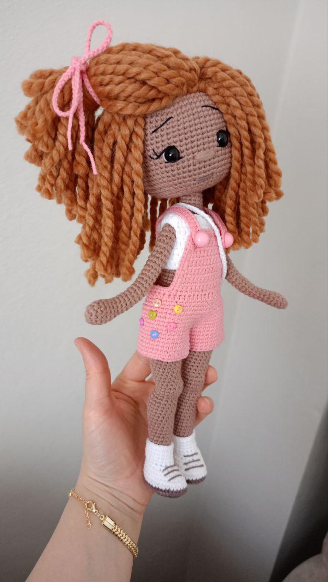 Amigurumi Dark Skin Doll, Crochet Black Baby, Black Skin Knitting Girl ...