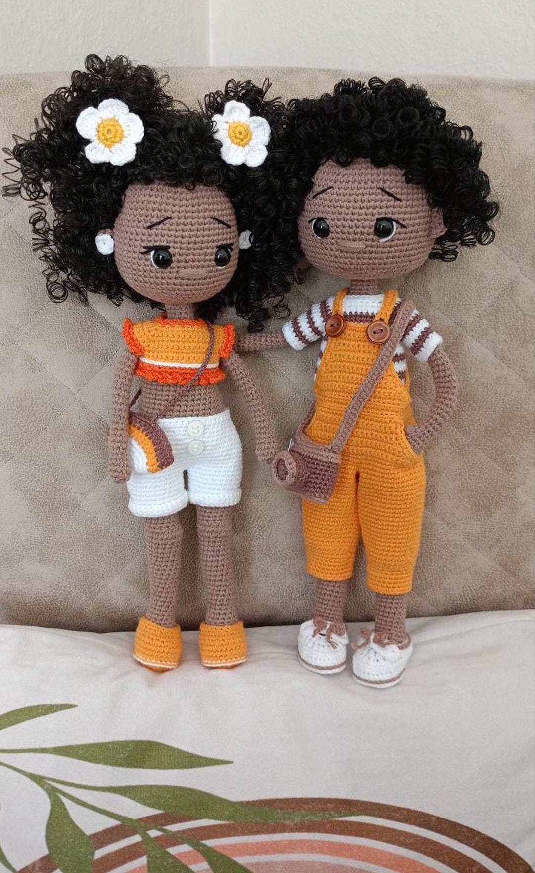 Amigurumi Dark Skin Doll, Crochet Black Doll, African & American Doll ...