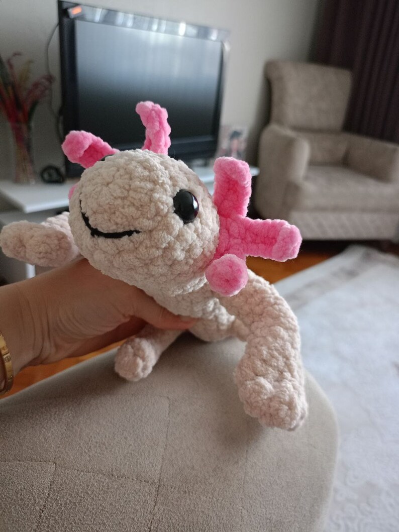 Crochet Axolotl, Amigurumi Axolotl , Crochet Axolotl Plush Toy, Cute ...