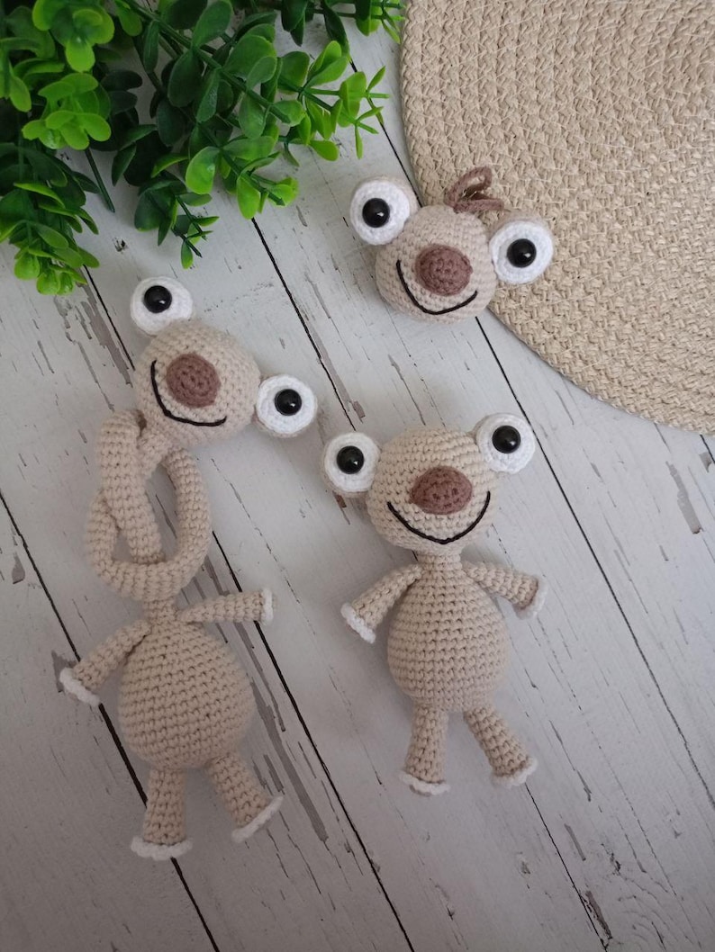 Sid the Sloth Crochet Pattern, Ice Age Character Amigurumi Tutorial ...