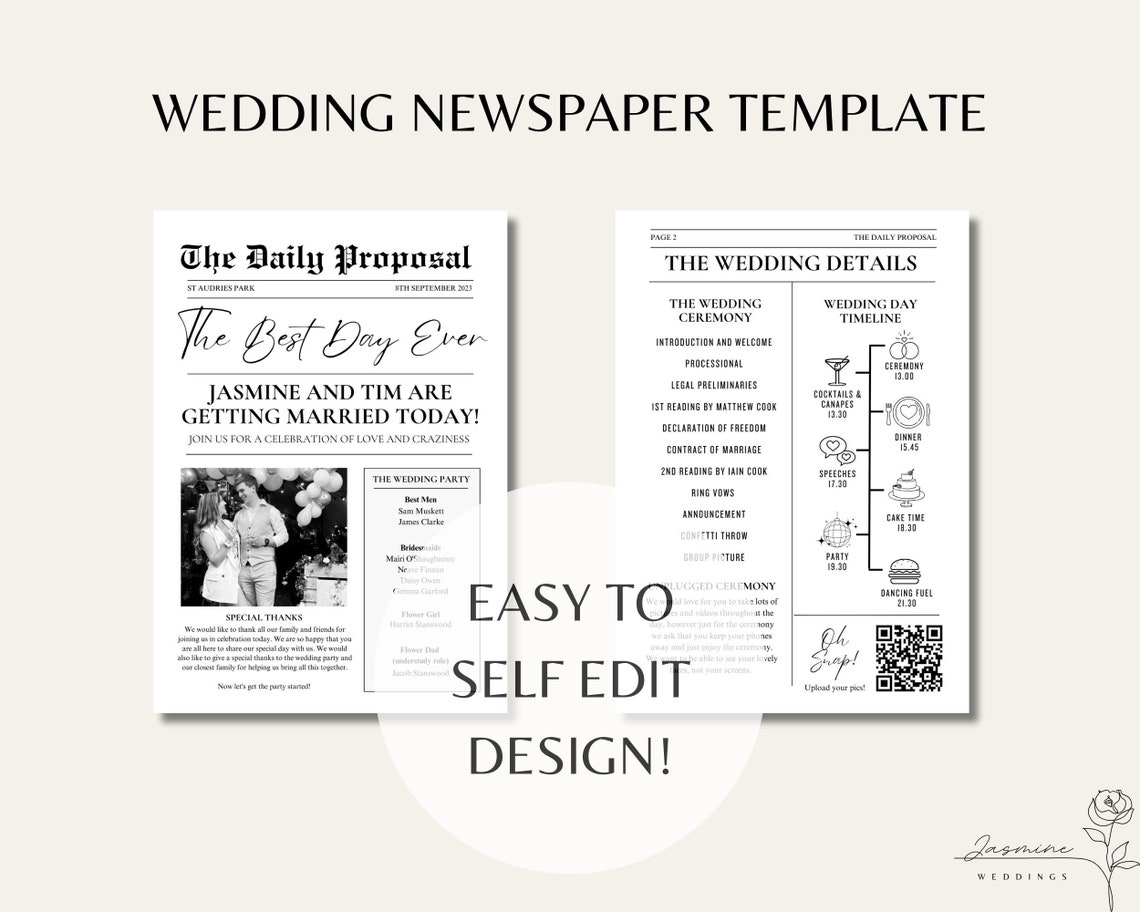 Personalised Wedding Newspaper - Etsy