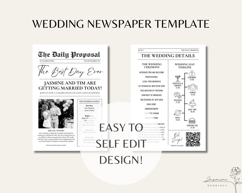 Personalised Wedding Newspaper - Etsy