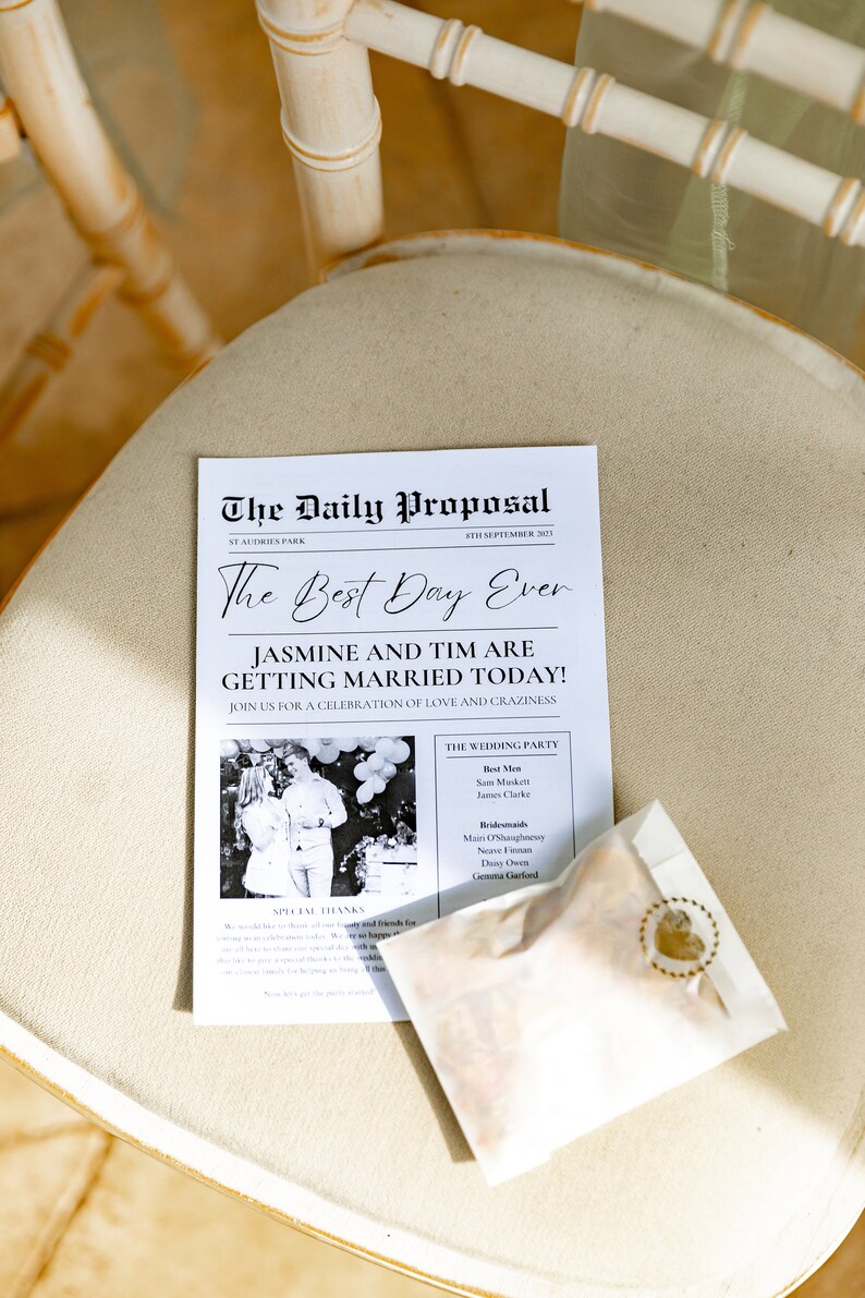 Personalised Wedding Newspaper - Etsy