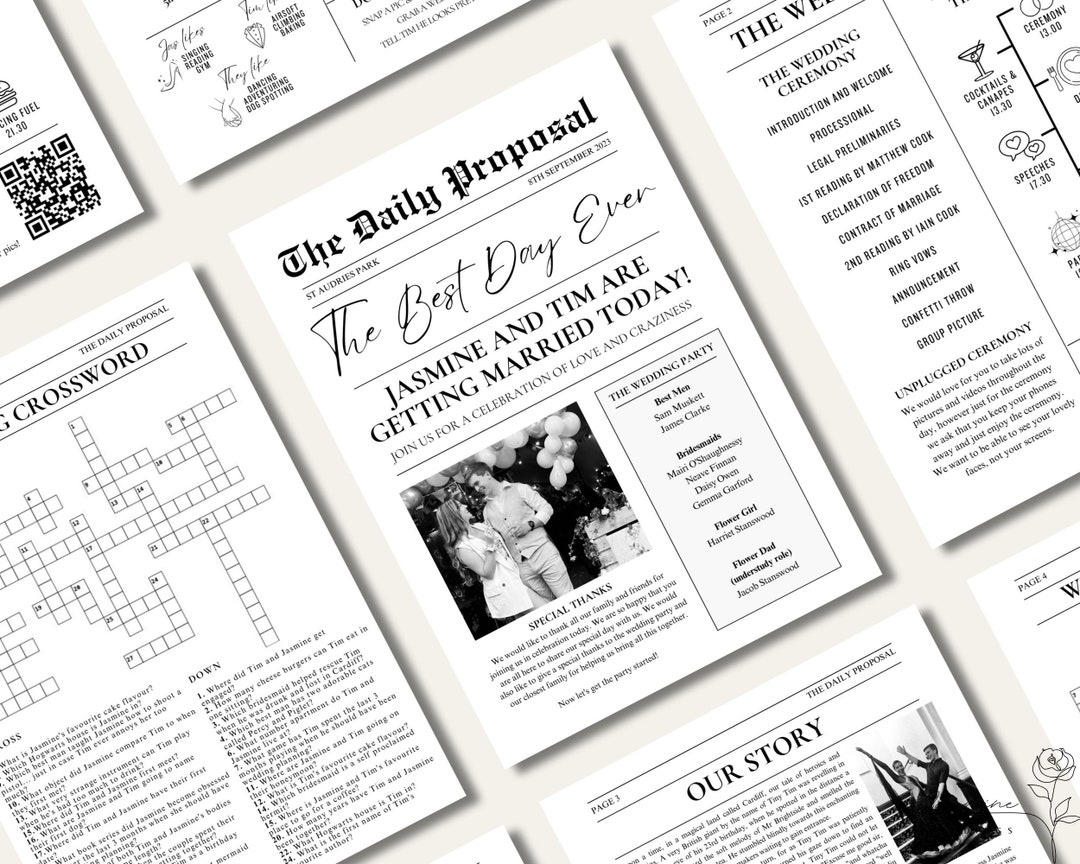 Personalised Wedding Newspaper - Etsy