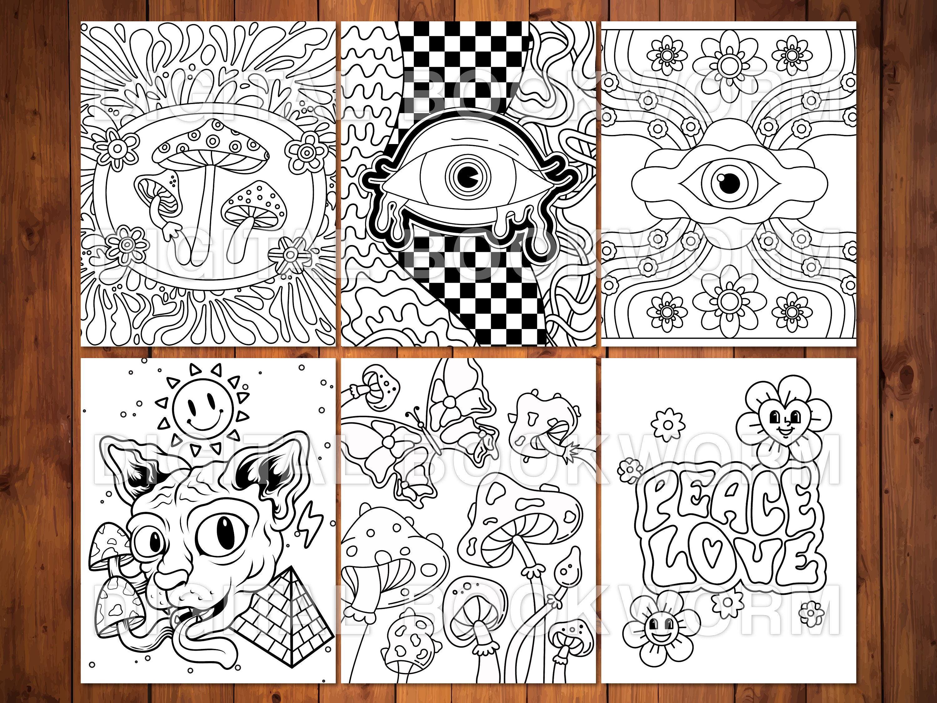 Trippy Tones 2 Coloring Book: Psychedelic Art, Stoner Designs (digital ...