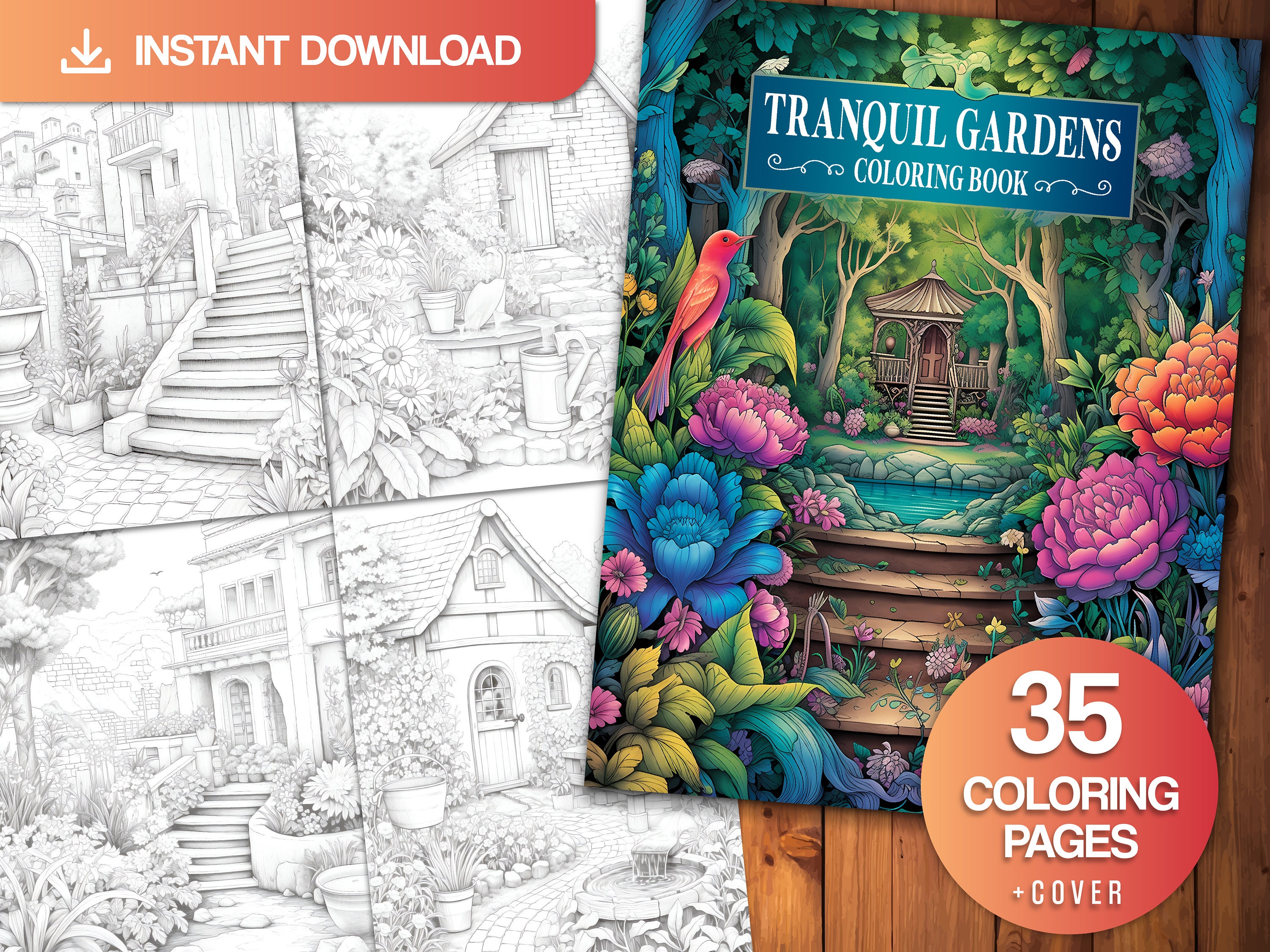 Tranquil Gardens Anxiety Relief Coloring Book for Mindfulness & Stress ...