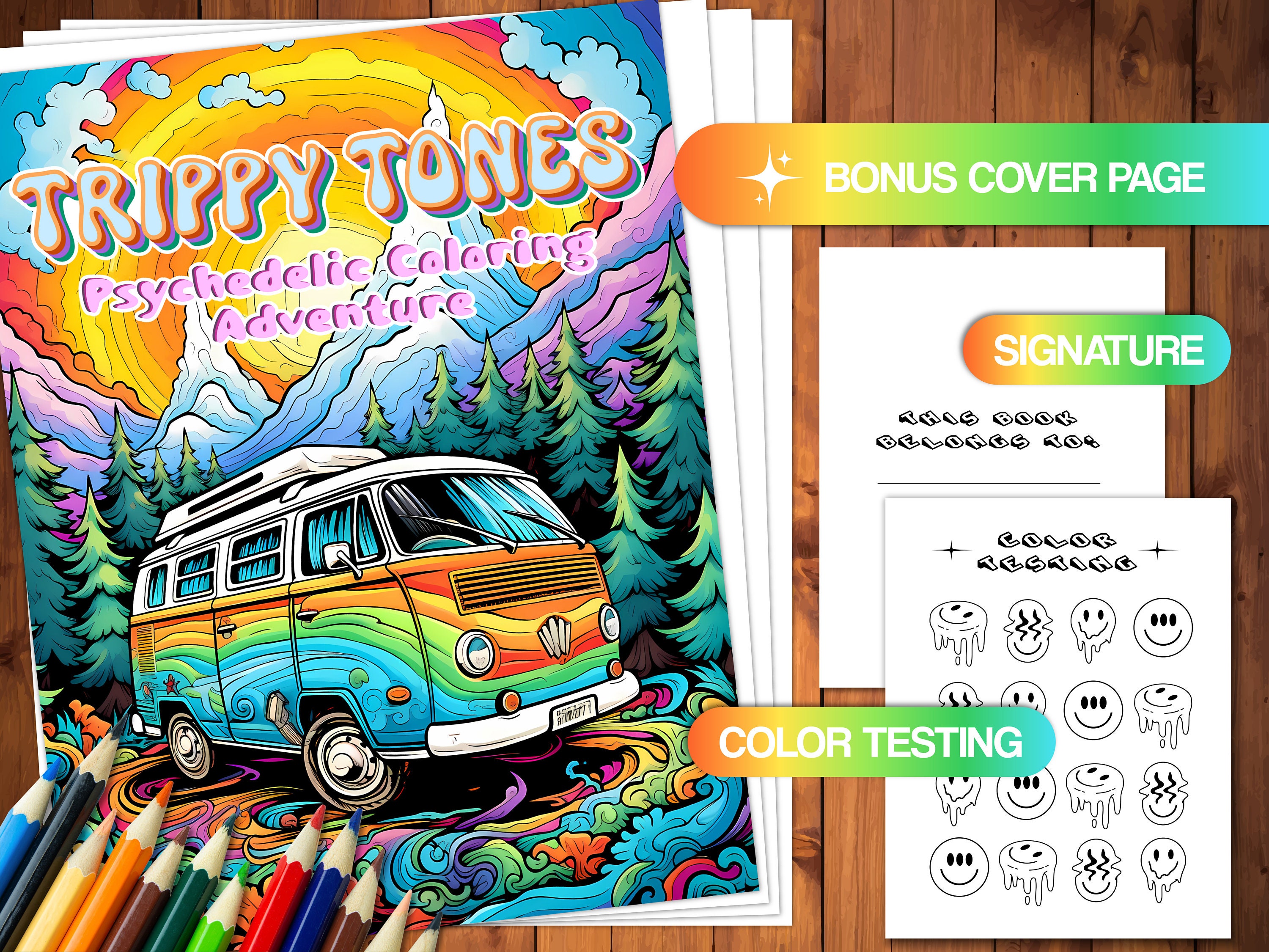 Trippy Tones Psychedelic Coloring Adventure 420 Friendly Stoner ...
