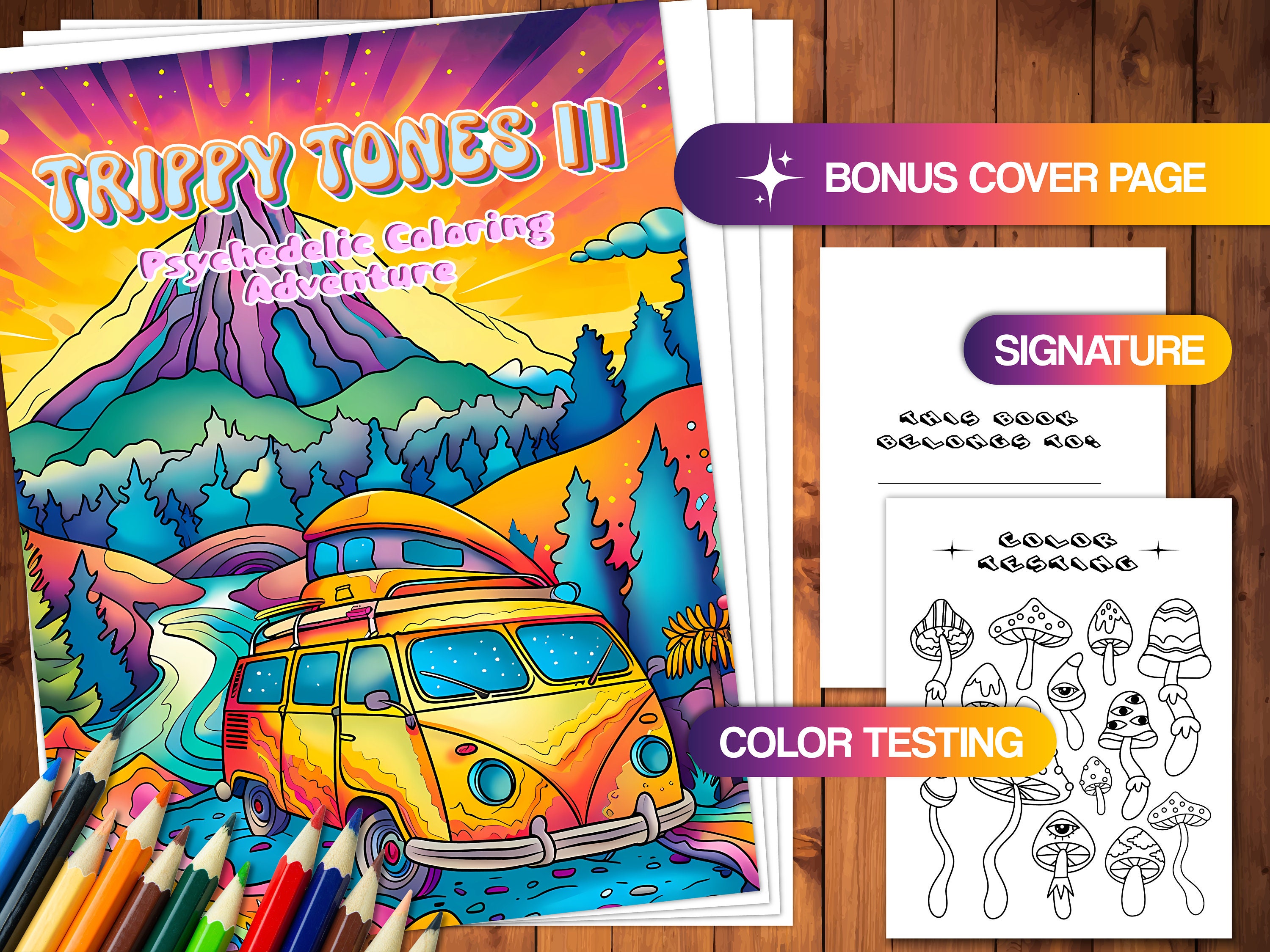 Trippy Tones 2 Coloring Book: Psychedelic Art, Stoner Designs (digital ...