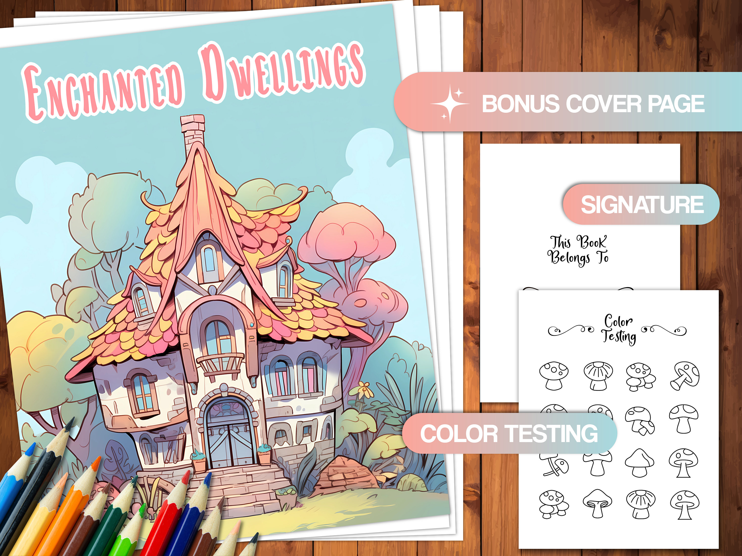 Enchanted Dwellings: Digital Coloring Book Fairy Homes, Mushroom Mansions, Teapot Cottages ...