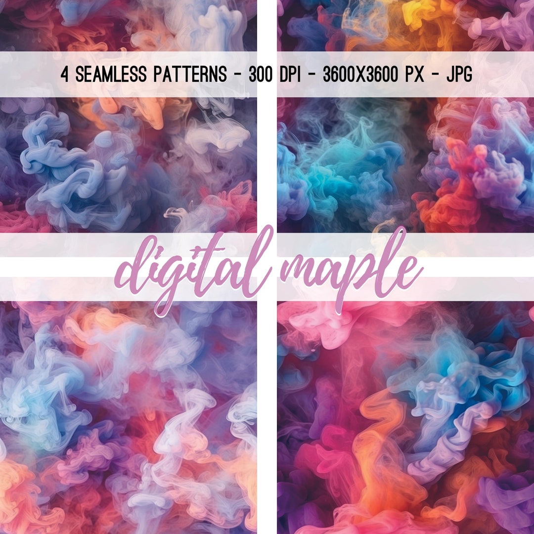 Pastel Smoke Seamless Pattern, Realistic Smoke Seamless File, Repeat ...
