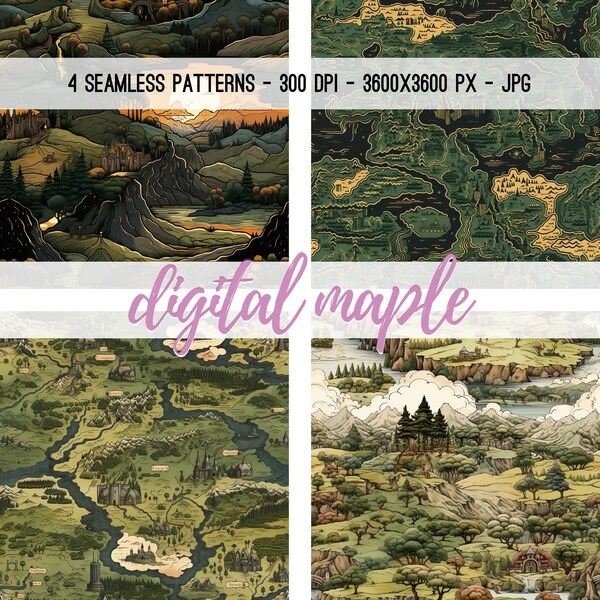 Map of Middle Earth Fabric - Etsy