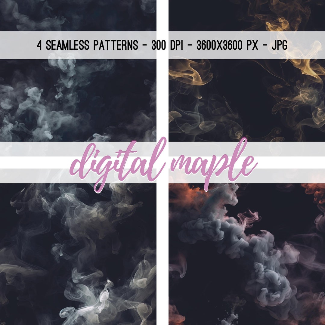 Dark Smoke Seamless Pattern, Realistic Smoke Seamless File, Repeat ...