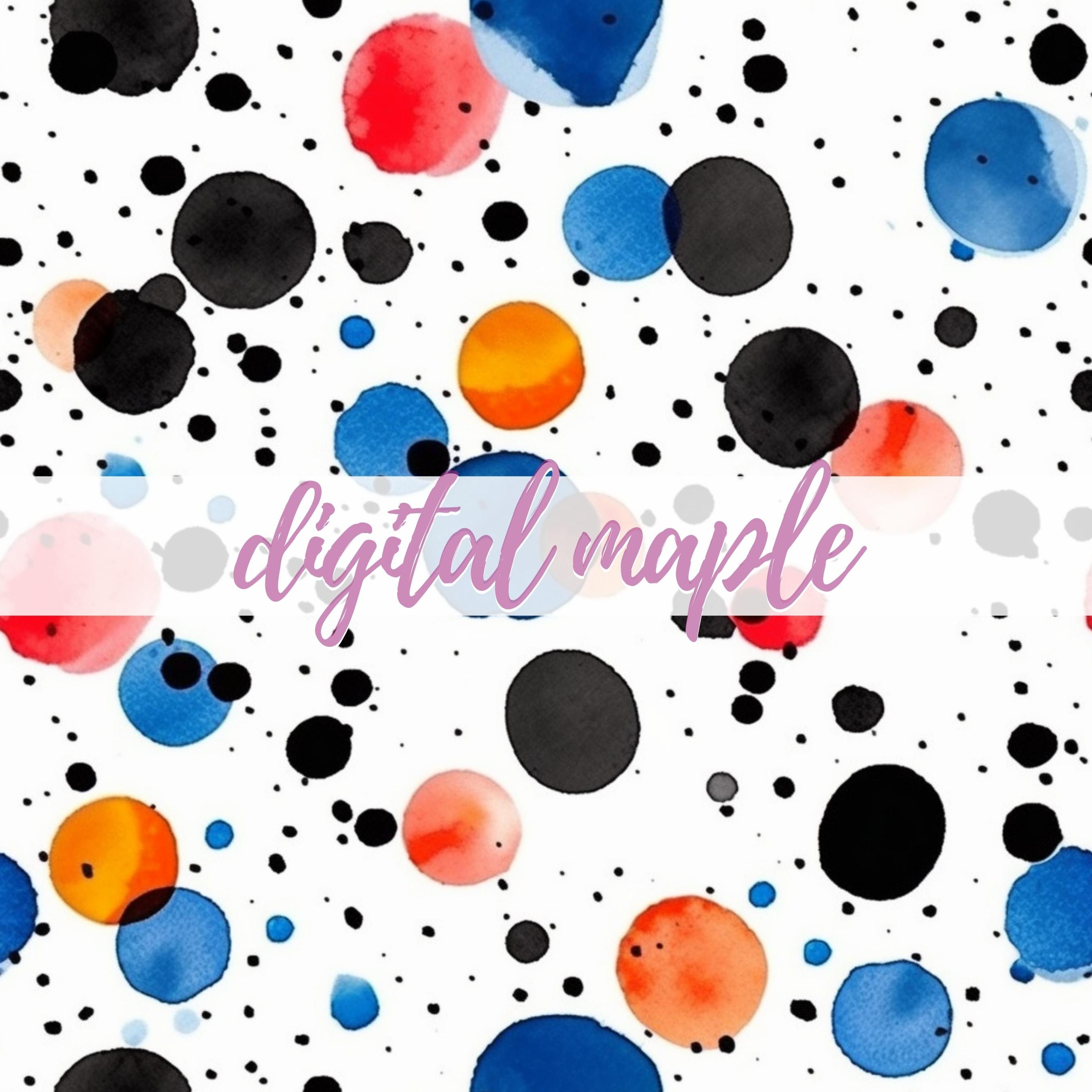 Colorful Watercolor Polka Dots Seamless Pattern, Seamless File, Repeat ...