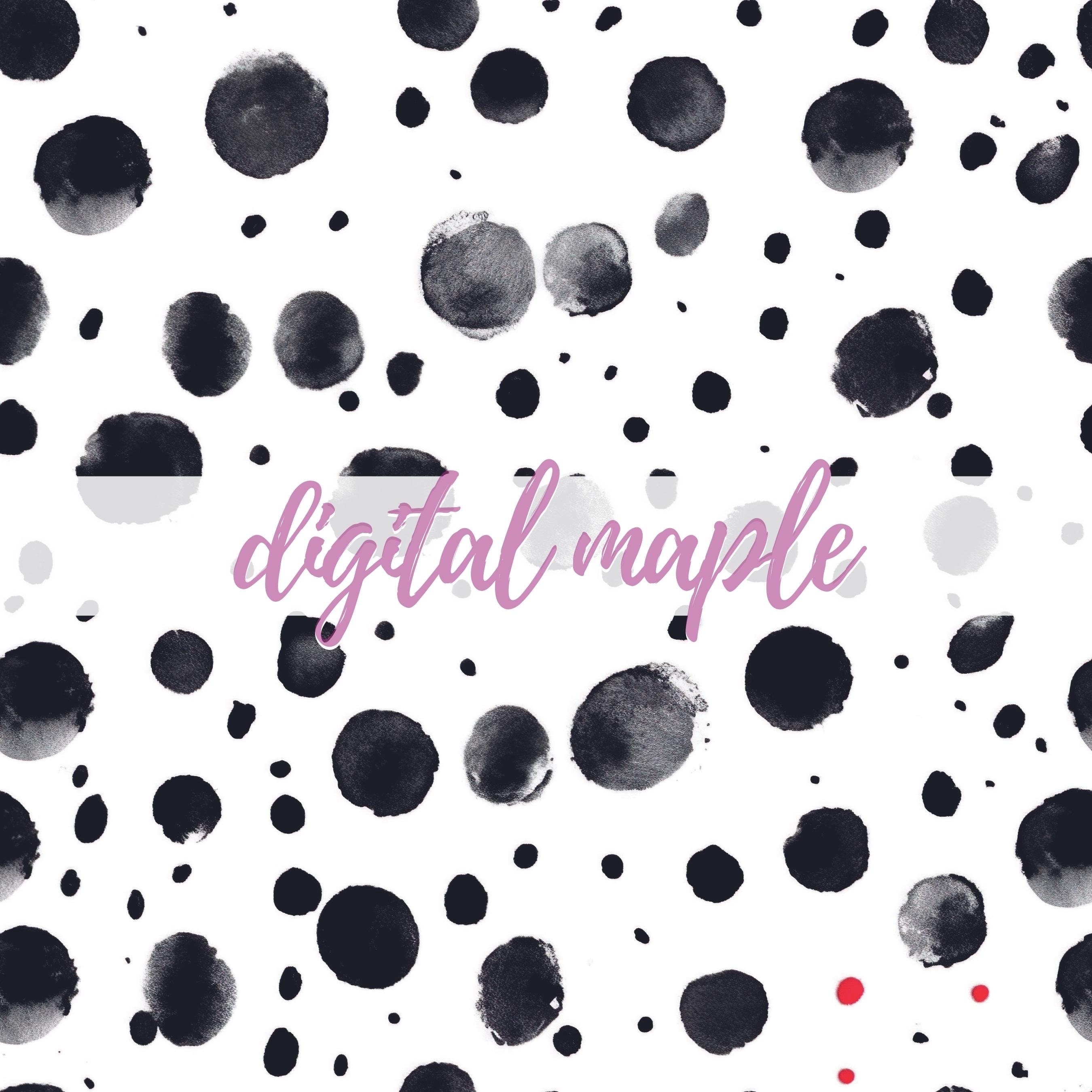 Black Watercolor Polka Dots Seamless Pattern, Seamless File, Repeat ...