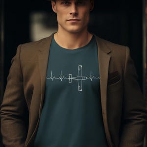 Aviation EKG Long Sleeve Tee, Pilot Gift, Airplane Lover Shirt ...